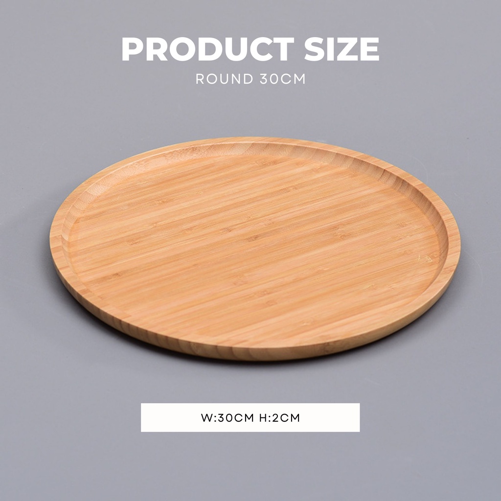 Thicken Bamboo Serving Food Tray Tea Tray Wooden Tray Zen Decoration ...