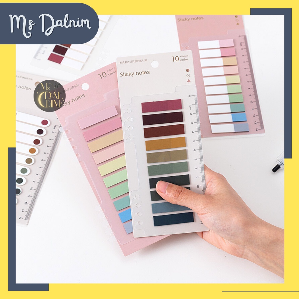 Sticky Notes Aesthetic Cute Korean Pastel Colorful 10 Colors Bookside ...