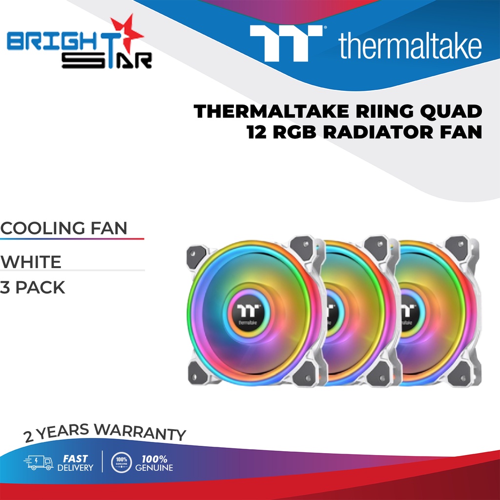 THERMALTAKE RIING QUAD 12 RGB RADIATOR COOLING FAN TRI PACK | Shopee ...