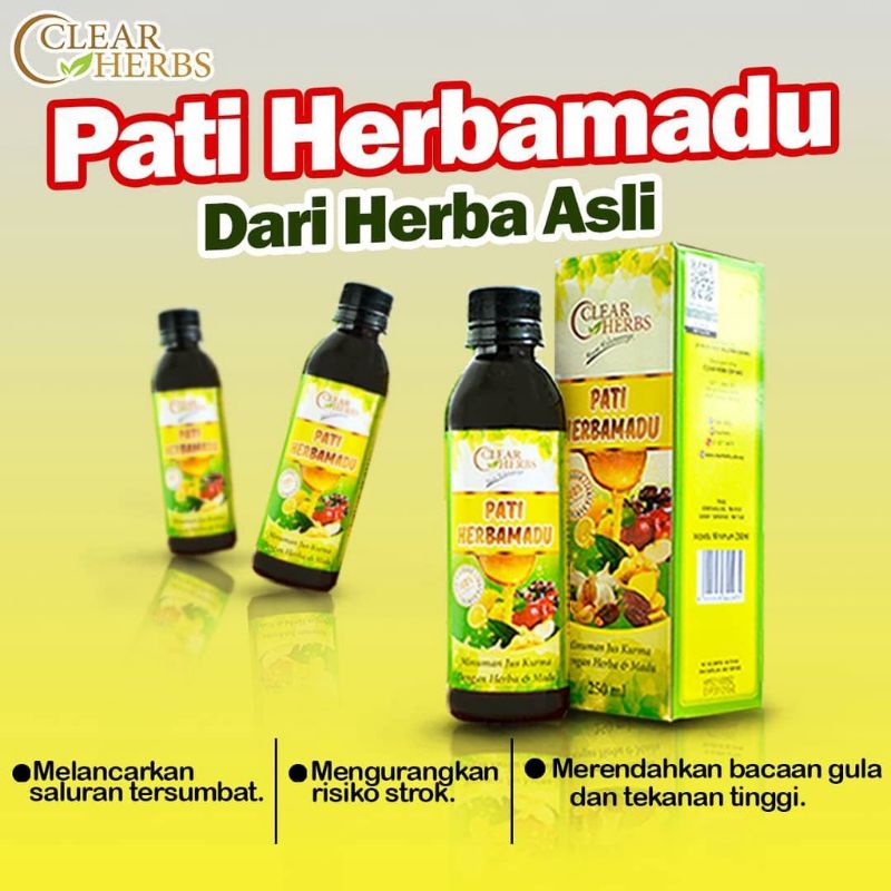 Clear Herbs Jus Pati Herba Madu 250ml Dengan Bawang Putih Jus Lemon Jus ...