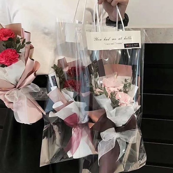 PVC BAG Plastic Transparent Hanger Gift Bag Multipurpose Beg Hadiah ...