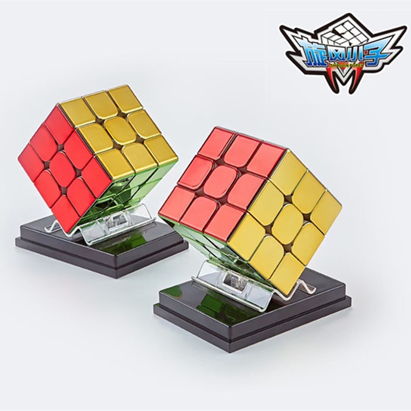 Rubik Cube Cyclone Boys Metallic 3x3 M Magnetic Metal Electroplated Color Plating With Rubic ...