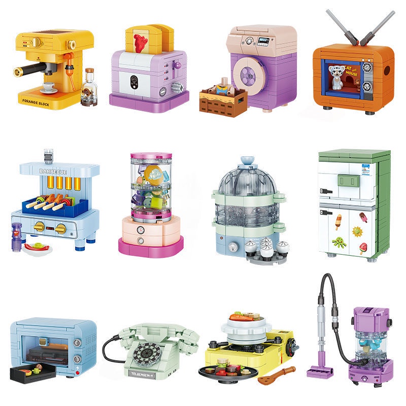 Home Appliance Playhouse Building Blocks Toys Compatible with Lego Mini ...
