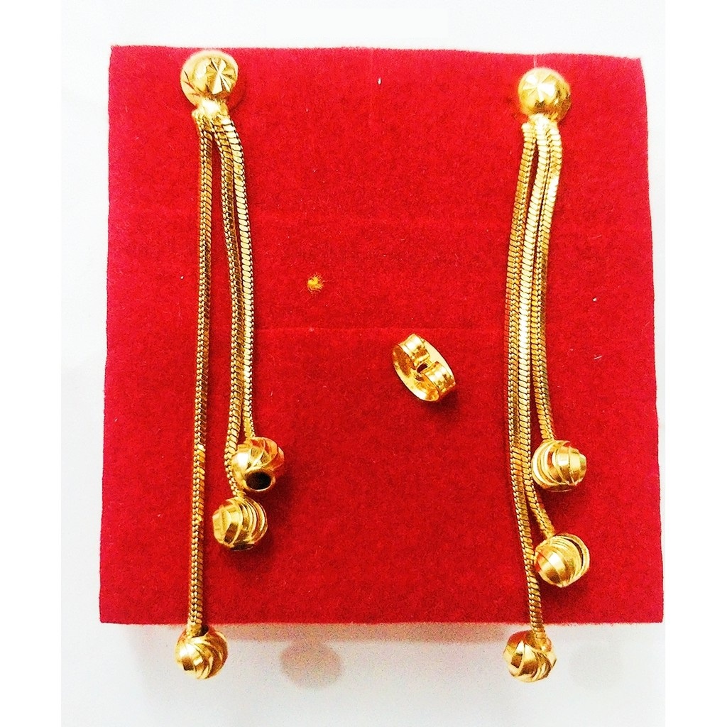 Emas Korea Gred A SUBANG PAKU GANTUNG JEWELRY EARRING GOLD PLATED - 24K ...