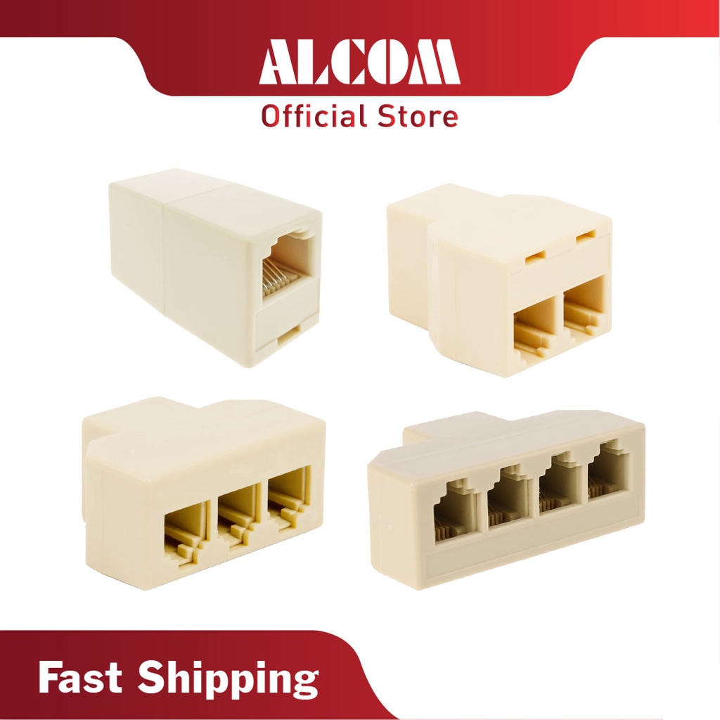 RJ11 1 Way / 2 Way / 3 Way / 4 Way In-Line Coupler 4 Conductor Splitter ...