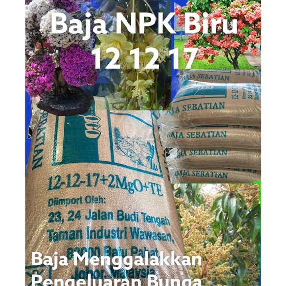 10kg#Baja NPK Biru 12 12 17 / Baja Bungaa & Buah# | Shopee Malaysia