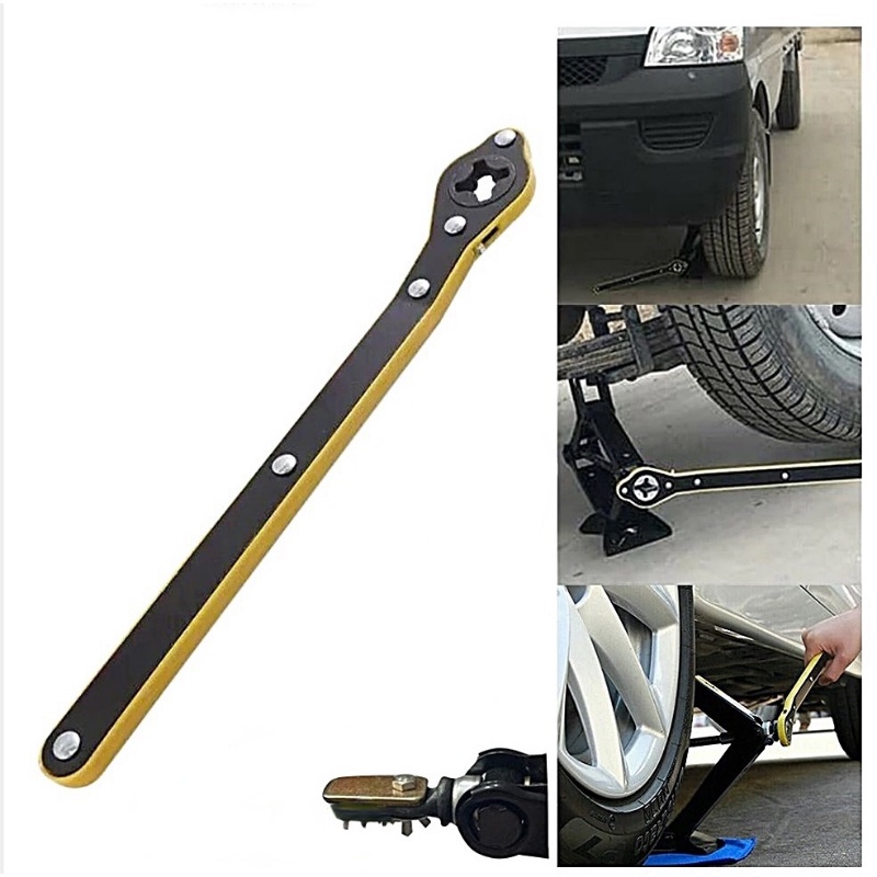 Universal Car Scissors Jack Ratchet Wrench Tire Wheel Lug Handle Car ...