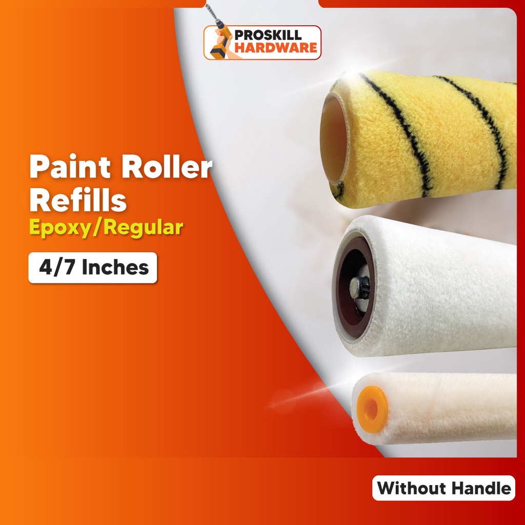 PROSKILL HARDWARE Regular Epoxy Paint Roller Refills 4/7 Inch Fiber ...