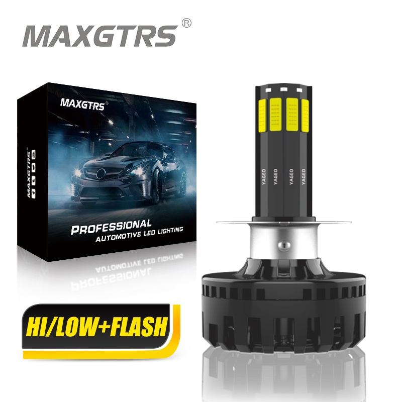 MAXGTRS 1X Flash 60W H4 HS1 H6 BA20D LED Motorcycle Headlight Blub DC ...