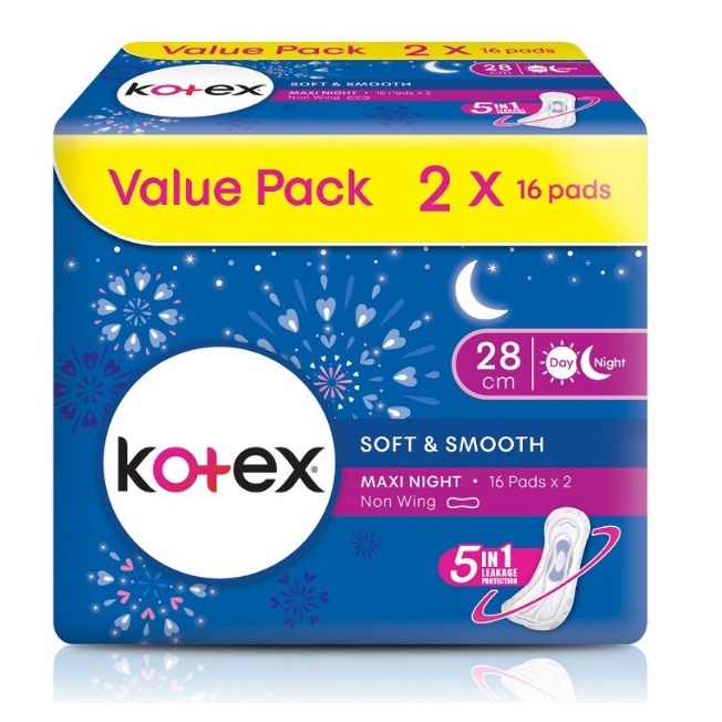 SUPER VALUE PACK- KOTEX MAXI NIGHT NON WING 28CM (2 X 16 PADS) | Shopee ...