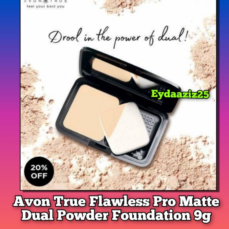 Avon True Flawless Pro Marre Dual Powder Foundation 9g bedak compact ...