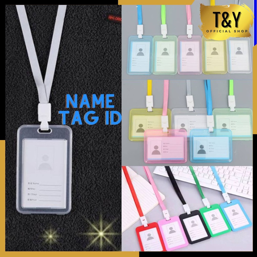 GANTUNGAN T&y Name Tag Id Card Transparent Plastic Business Card Hanger ...