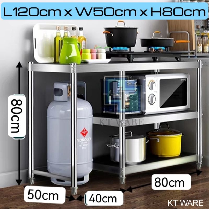 KT WARE STAINLESS STEEL kitchen stove rack gas rack cooking table rak ...