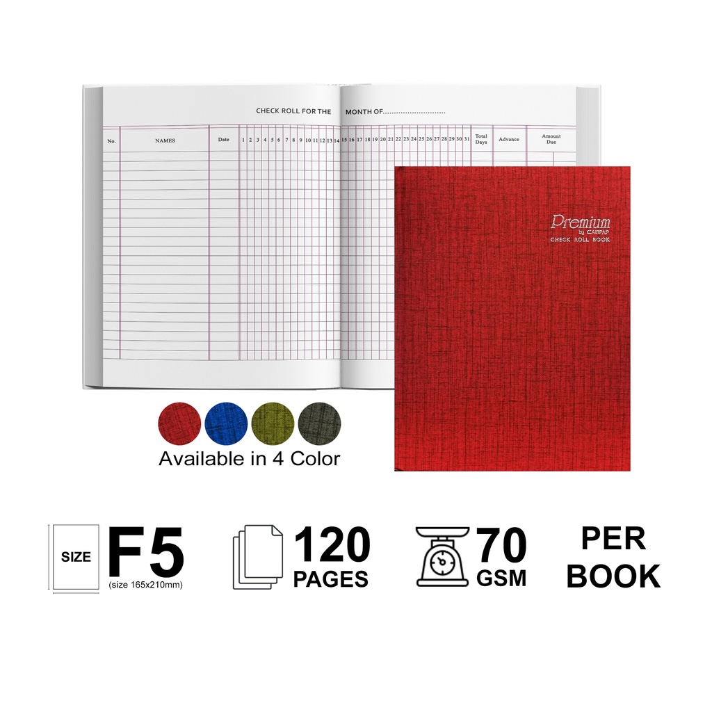 Campap Premium Check Roll Book (CA3141 / F5 / 70 GSM / 120 Pages ...