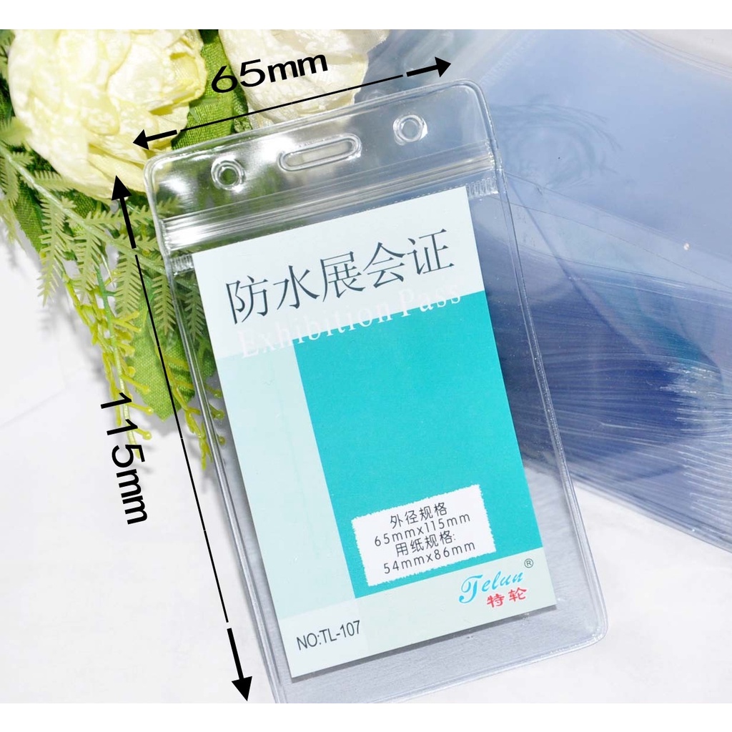 PVC Name Badge Waterproof ID Holder Landscape and Portrait | Shopee ...