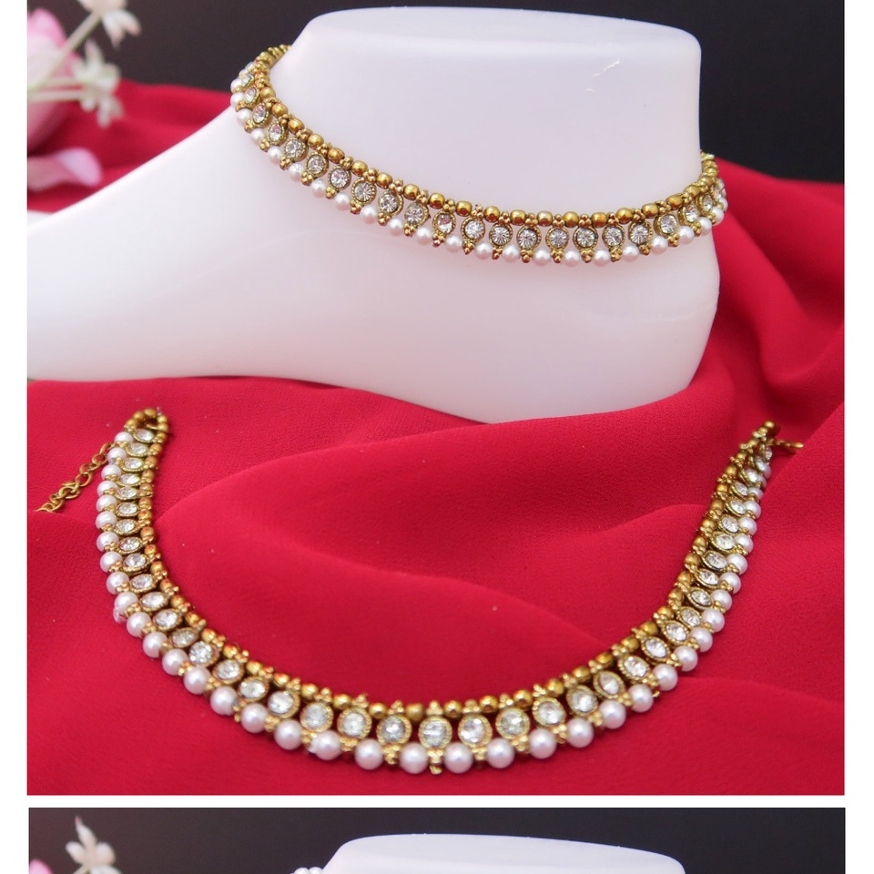 New Premium Stone Anklets | Stone Kolusu | Gelang Kaki | indian Anklets ...