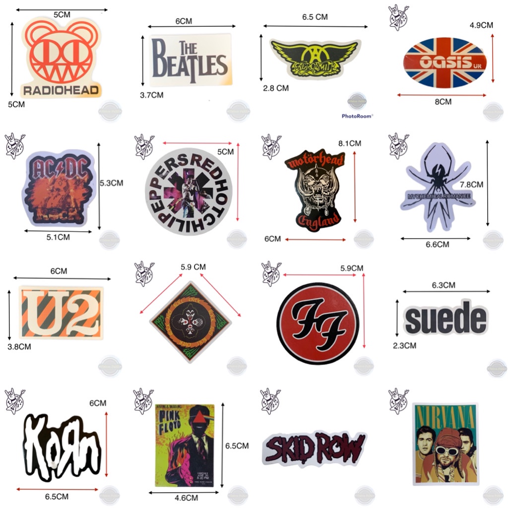 WATERPROOF DECAL ROCK BAND LOGO STICKERS [1PC] | Shopee Malaysia