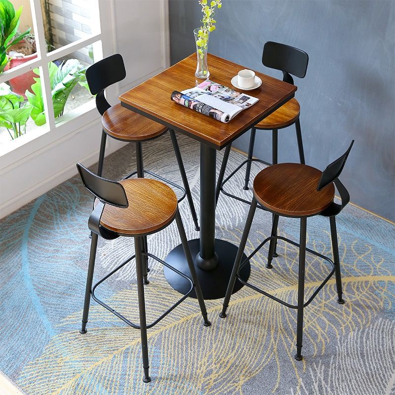 Bar chair iron backrest high stool bar chair coffee shop milk tea shop ...