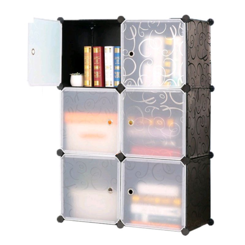 DIY 6 cubes Magic Wardrobe Cabinet Cube Rack Clothes Storage Bedroom ...
