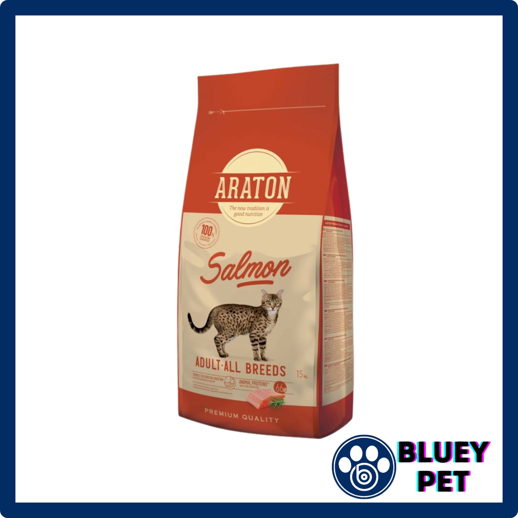 Araton Premium Cat Dry Food - 15kg / Salmon Adult / Dry Cat Food ...
