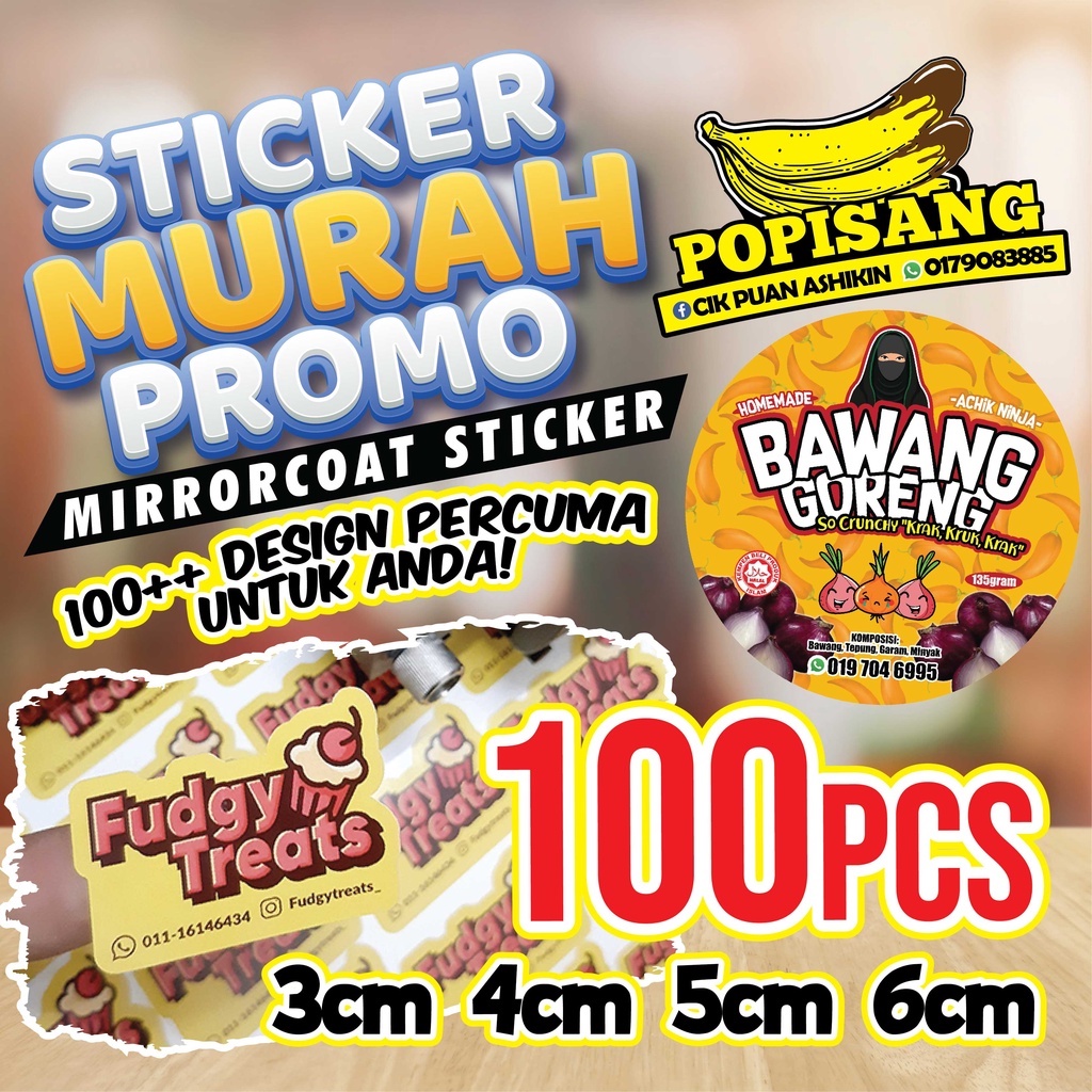 100pcs Mirrorcoat Sticker - Sticker Produk | Shopee Malaysia