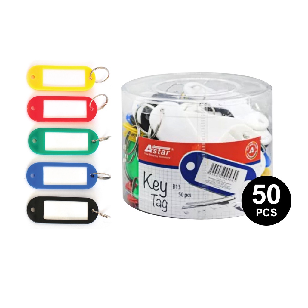 Astar Color Key Tag / Key Chain Label ID - B13 (Box of 50pcs) | Shopee ...
