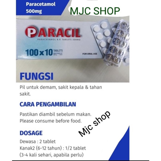 berkasan Paracil Paracetamol 500mg (1 Strip x 10’s) | Shopee Malaysia