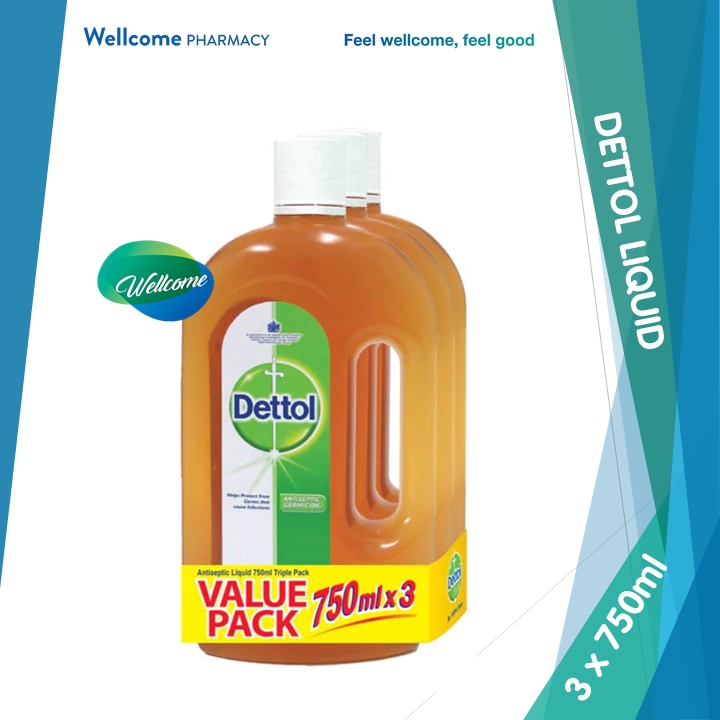 Dettol Disinfectant Antiseptic Liquid - 2 x 750ml (Triple Pack ...