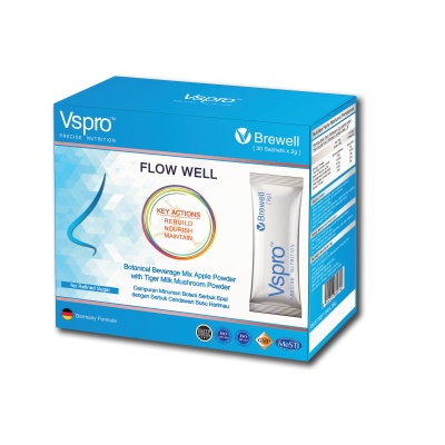 Vspro Brewell FLOW WELL (Botanical Beverage Mix Apple Powder with Tiger ...