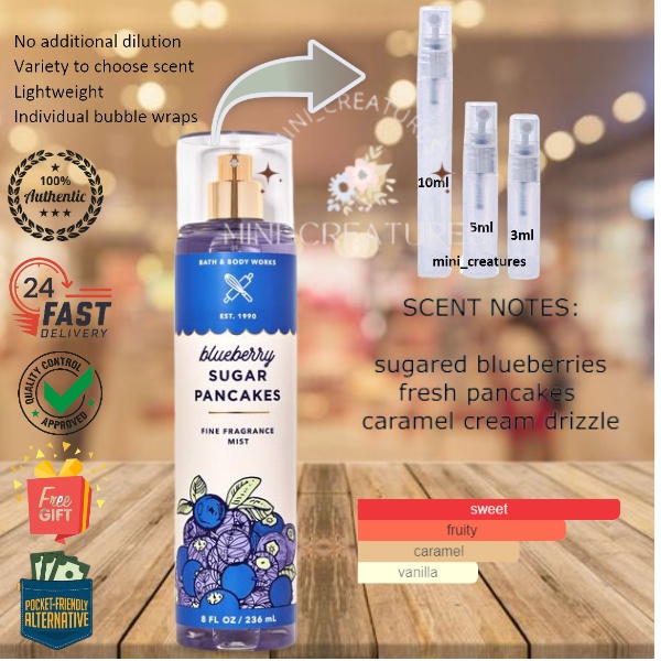 Bath & Body Works (BBW) body care BLUEBERRY SUGAR PANCAKES | Shopee ...