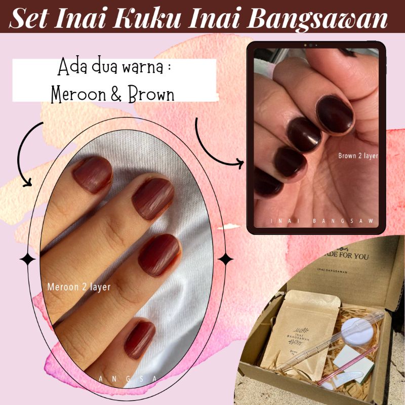 Inai Kuku Inai Serbuk Viral Inai Maroon | Shopee Malaysia
