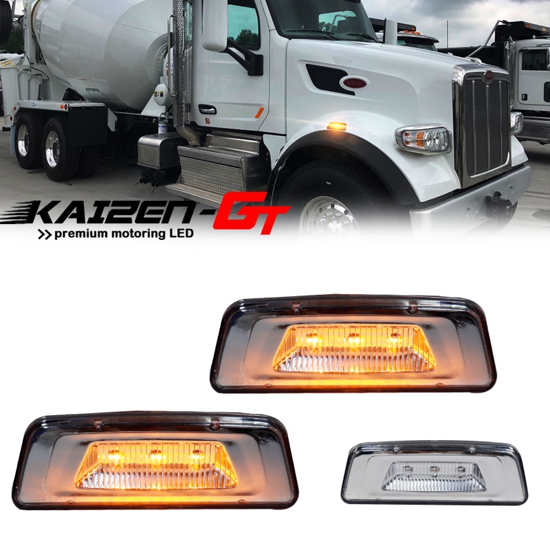 Amber LED Car Front Side Marker Lights Wheel Arches Lights For Kenworth ...
