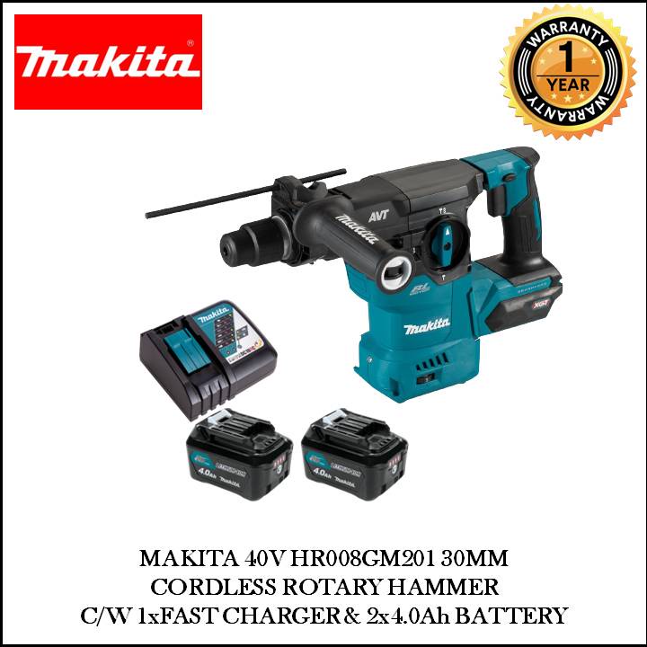MAKITA 40V HR008GM201 30MM CORDLESS ROTARY HAMMER C/W 1xFAST CHARGER & 2x4.0Ah BATTERY | Shopee ...