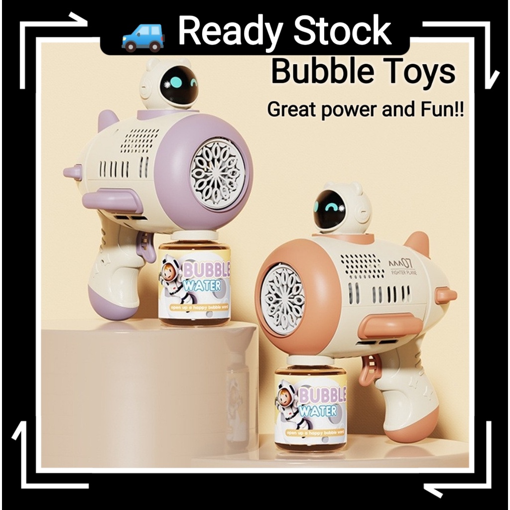 Mainan Buih Banyak / Outer Space Astronauts Bubble Gun Toy Children's Automatic Lighting ...