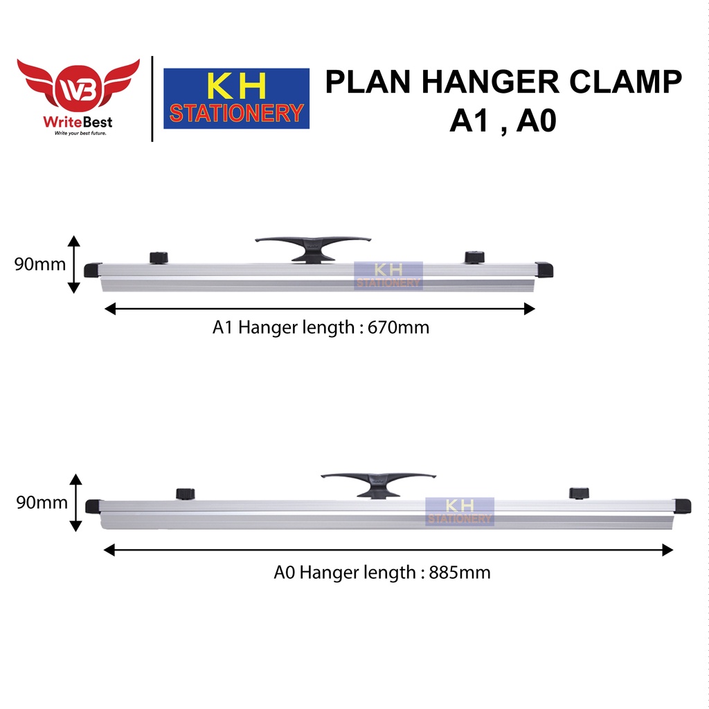 WriteBest Plan Hanger Clamp A1 760mm/ A0 885mm / A1 Plan Hanger/A0 Plan ...