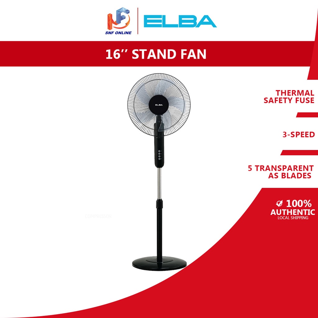 Elba Stand Fan 5 Blade (16") ESF-J1656(BK) | Shopee Malaysia