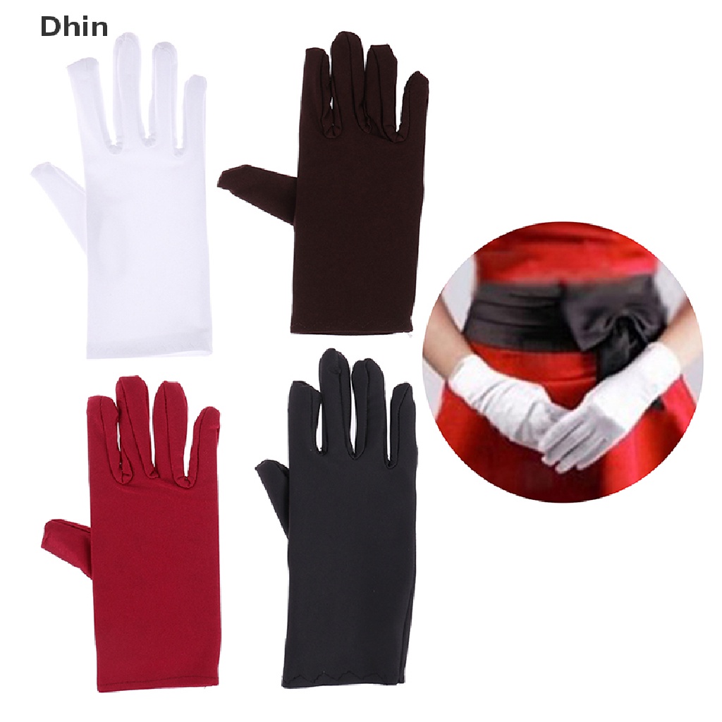 [Dhin] Girl Sa Short Finger Wrist Gloves Smooth Evening Party Formal ...