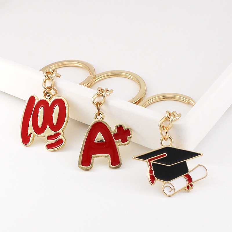 Doctor Hat Learning Keychain Pen A+ Keyring Graduation Cap Keychain Bag ...