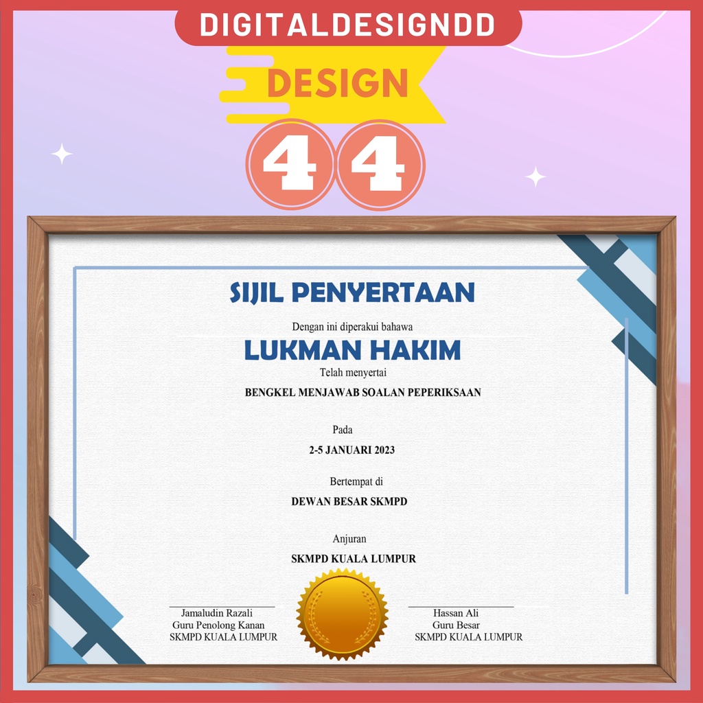 Sijil digital 48 template digital certificate pelbagai pilihan edit ...