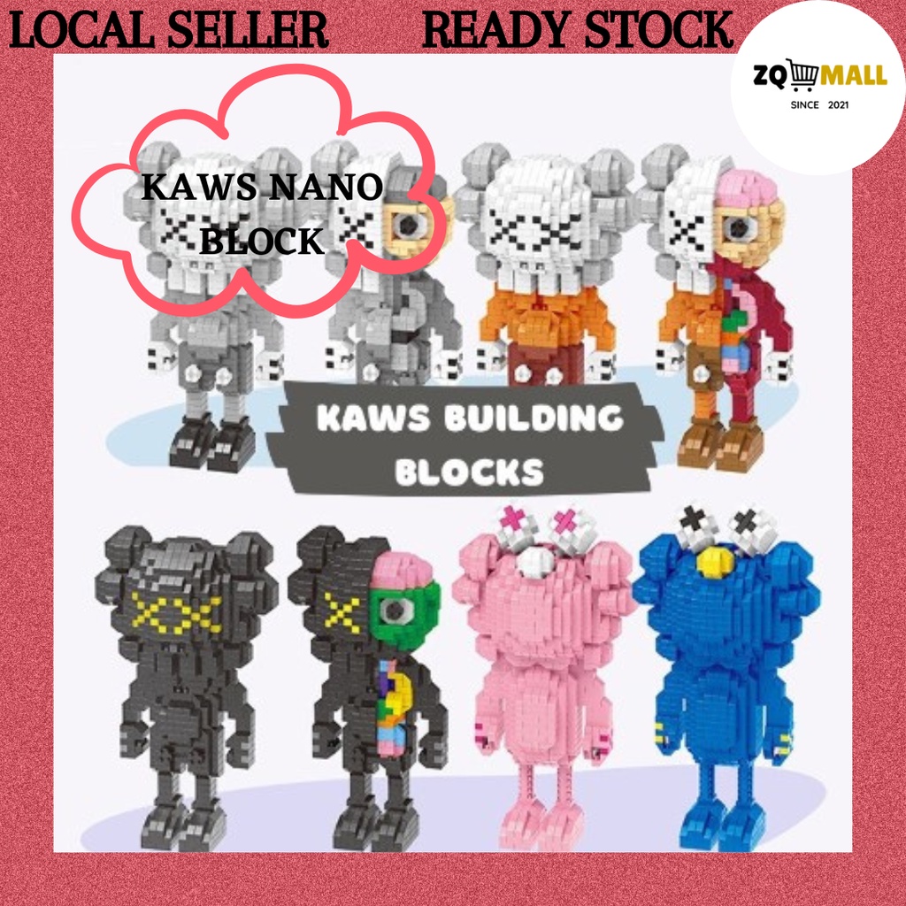 Nano Cartoon Blocks Kaws Doll Collection Micro Building Blocks Bear ...