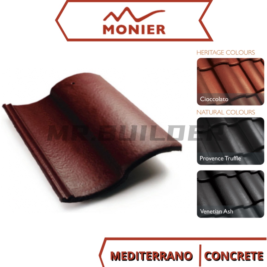 MONIER Mediterrano Roof Tile Concrete Tiles Atap Genting Atap Konkrit | Shopee Malaysia