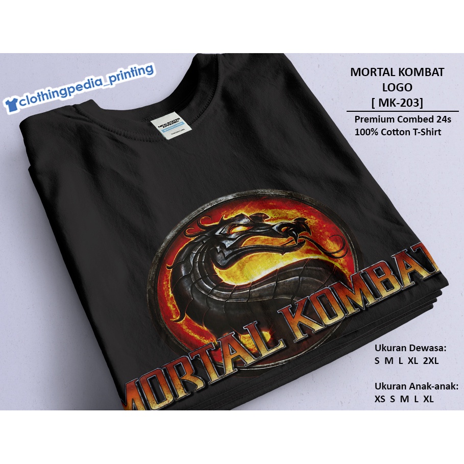 Mortal Kombat Logo MK Burning Dragon Symbol MMA Fighter T-Shirt ...