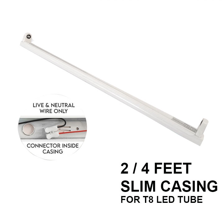 T8 LED Casing Single Tube Fitting (2ft/4ft) light Lampu Kalimantang ...