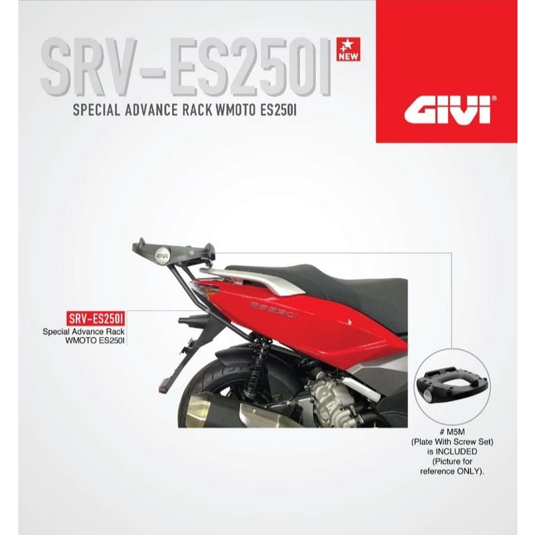 100% ORI} GIVI WMOTO ES250 ES250I MONORACK J HEAVYDUTY SRV + GIVI BOX ...
