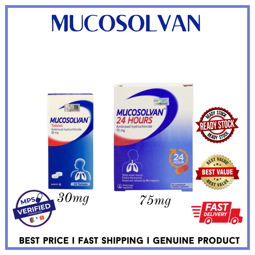 Mucosolvan [30mg tablets / 75mg capsules] (Ambroxol Hydrochloride ...