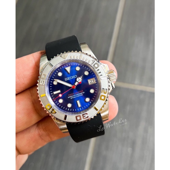 Seiko Mods Seiko modify Seiko modified Seikolex Yacht Master Grey dial ...