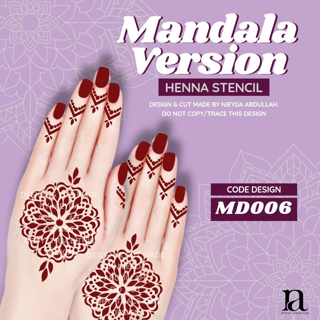 Sticker Inai Lukis Henna Stencil MANDALA VERSION by Nieyda Abdullah ...