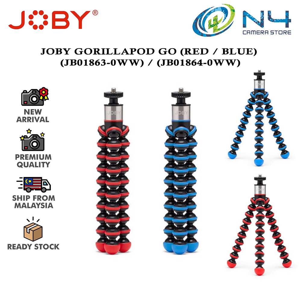 JOBY GorillaPod GO Content Creator Tripod Blue / Red with Mobile Clip ...