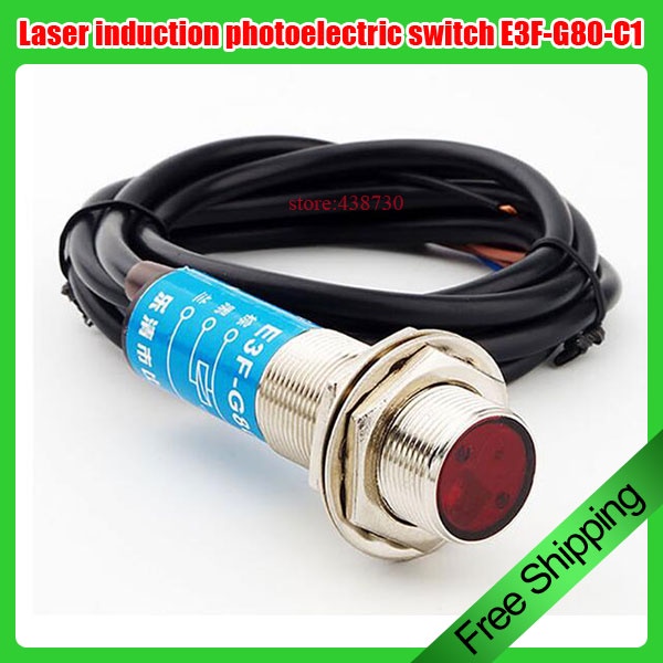 Laser induction photoelectric switch E3F-G80-C1 diffuse reflection sensor proximity switch NPN ...