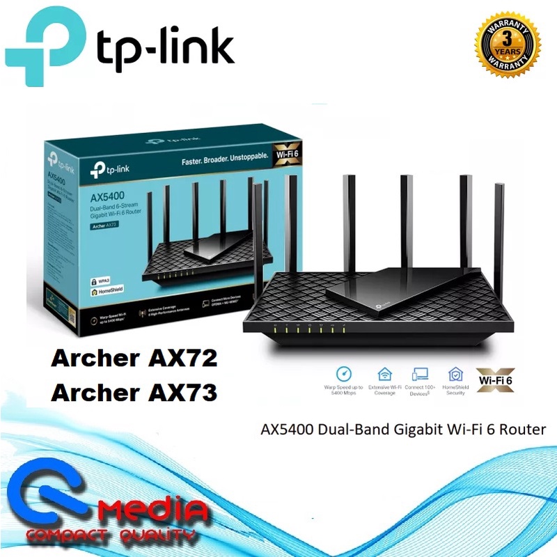 TP-Link Archer AX73 / AX72 AX5400 Dual-Band Gigabit Wifi 6 Router with ...